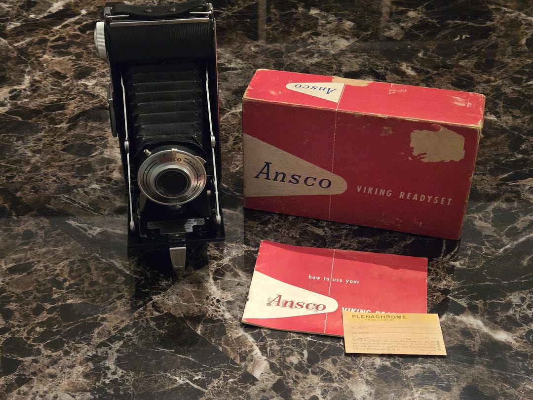 Vintage Ansco Viking Readyset Folding Camera JN400 120 Film Flash ...