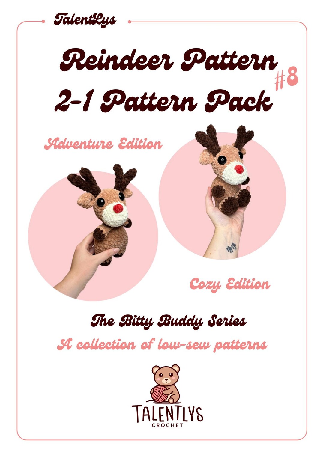 Bitty Buddy Reindeer Pattern Pack – Cozy + Adventure Editions | 2-in-1 ...