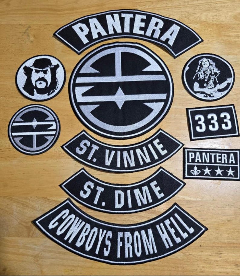 Pantera Cowboys From Hell St. Vinnie St. Dime Set of 10 Embroidery ...