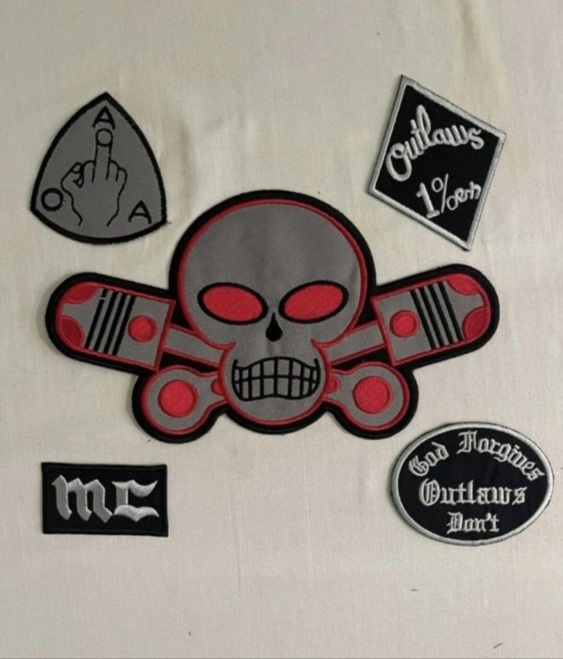 Outlaw Chicago/nomad Forgives Biker Patch Embroidered Iron on Rider ...