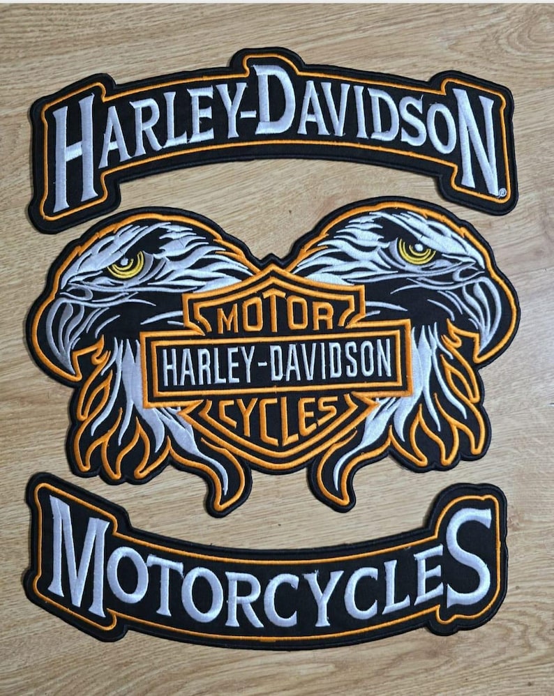 Harley Davidson Motorcycles Patch 3 Piece Double Eagle Choose Color ...