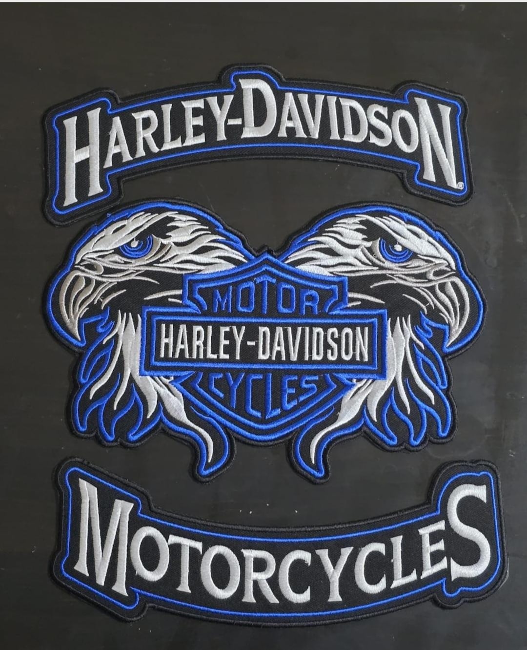 Harley Davidson Motorcycles Patch 3 Piece Double Eagle Choose Color ...