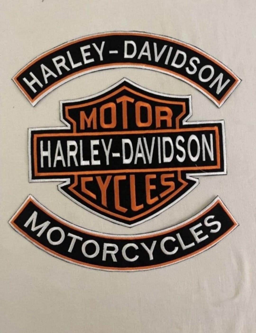 Harley Davidson Rockers Orange and Grey Biker Patch Vest/jacket New Set ...