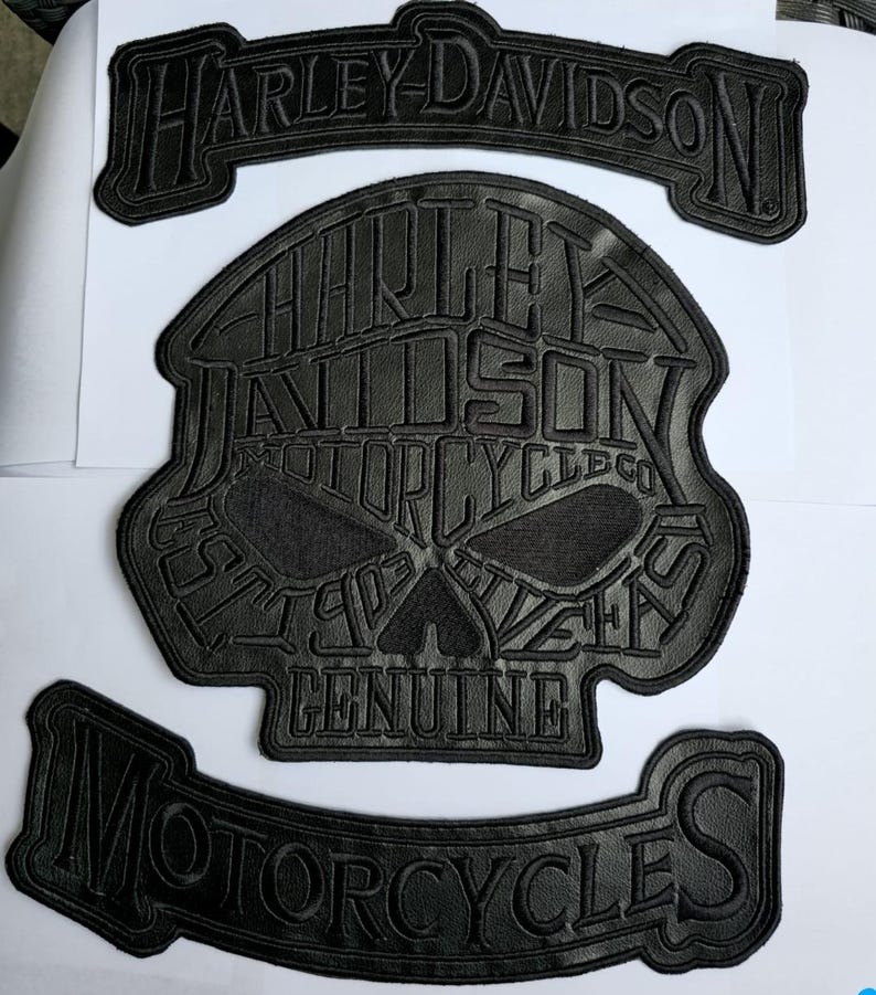 Harley Davidson New Style Patch Black/red Embroidery and Artificial ...