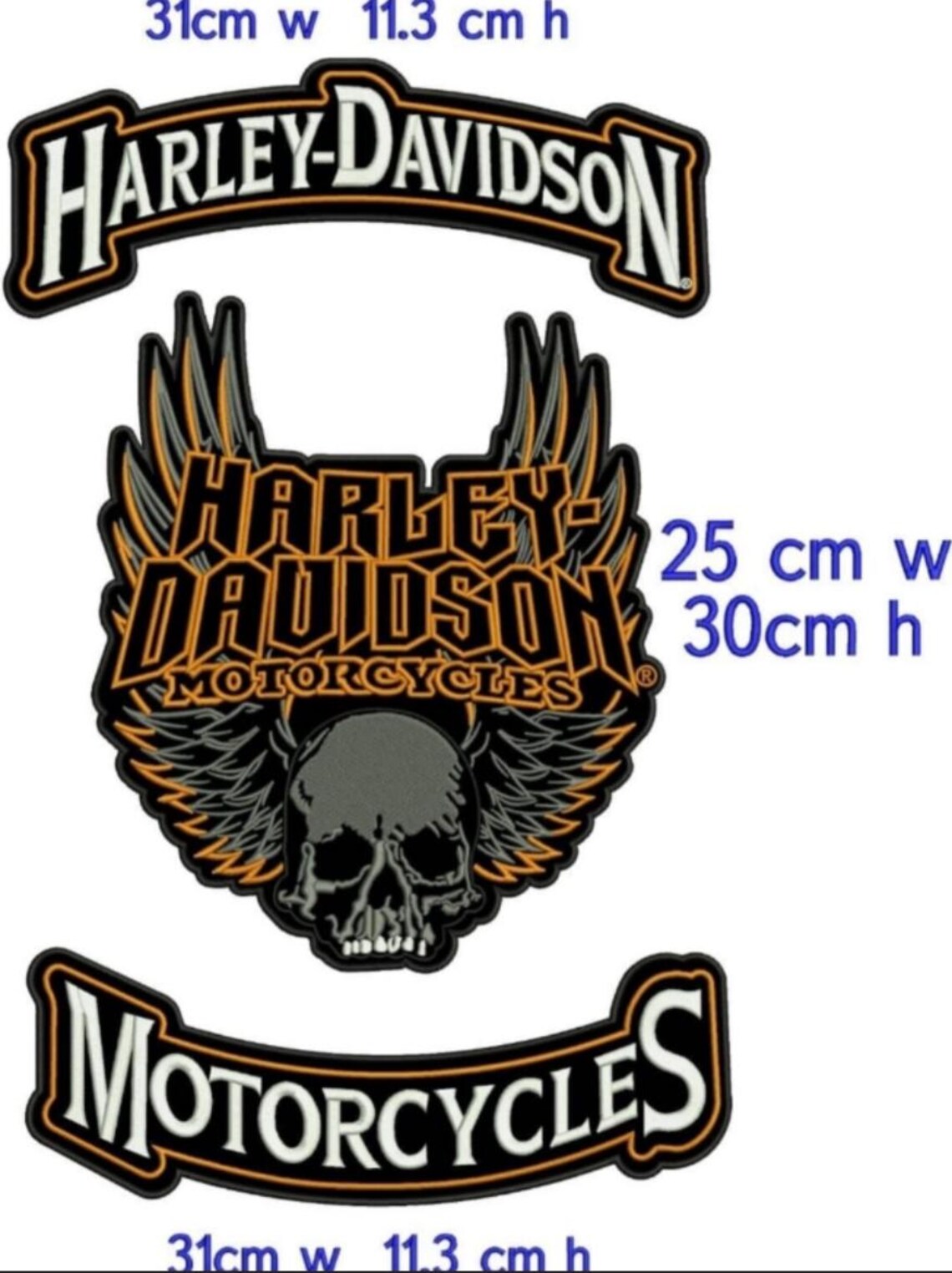 Harley Davidson Motorcycle Biker Patches Set of 3 Pcs Iron On - Etsy