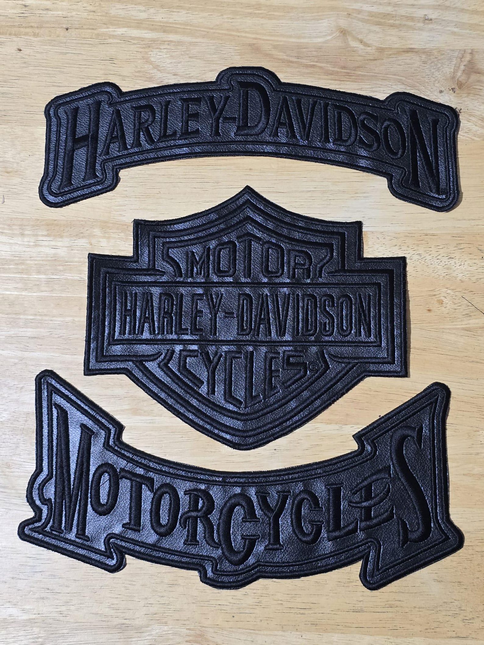 Harley Davidson Rockers Grey and Orange Biker Patch Vest/jacket New Set ...