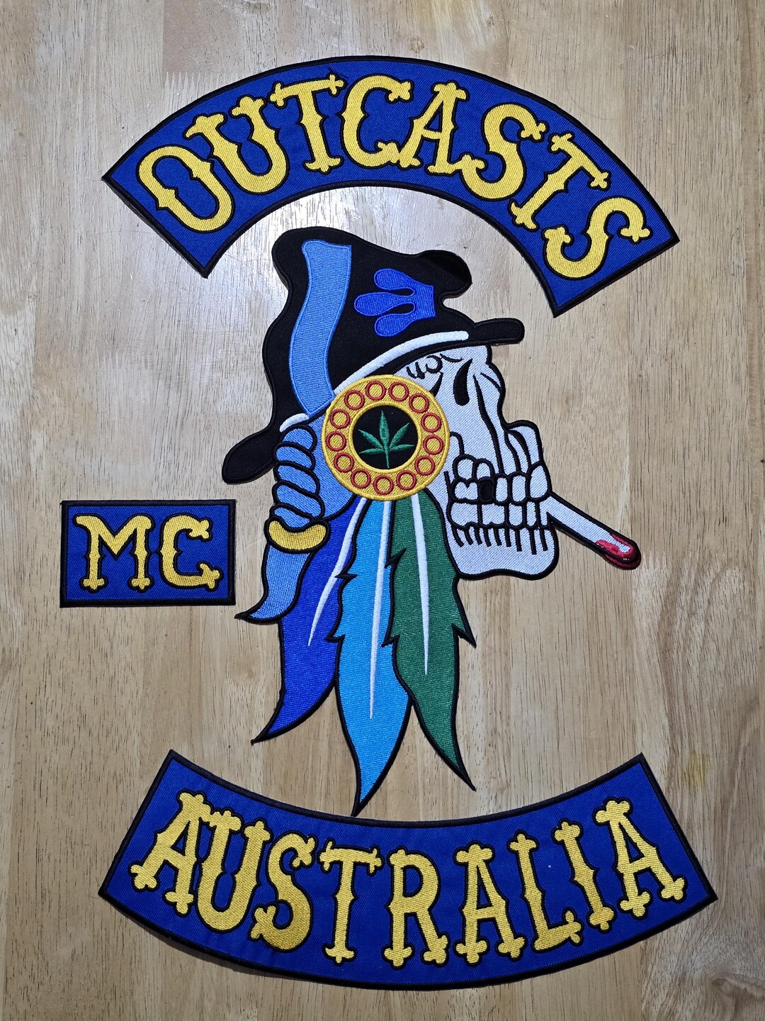Oustcasts Australia MC Embroidery Patch Iron on Set of 4 - Etsy