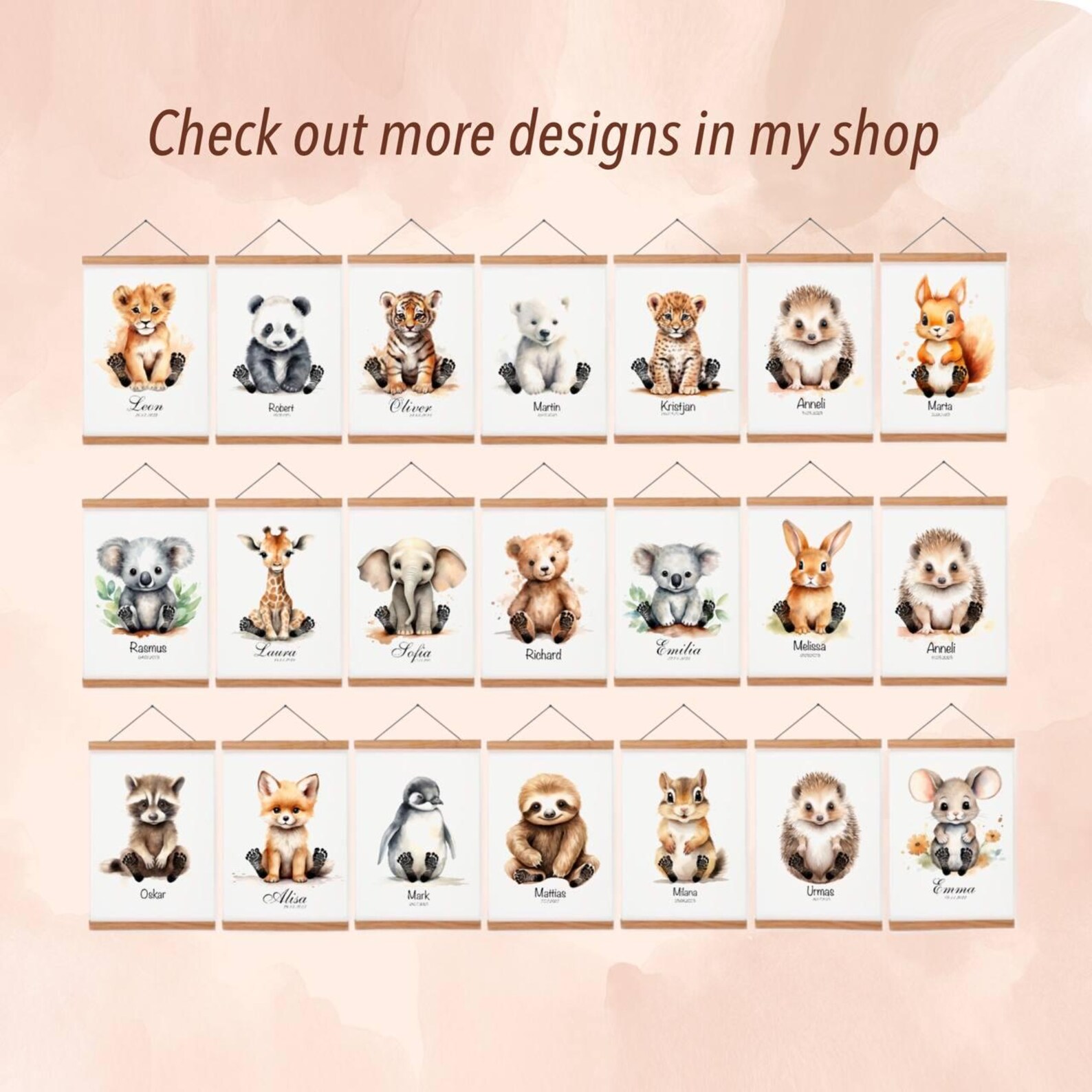 Personalised Baby Animal Footprint, Giraffe Newborn Keepsake, Nursery ...