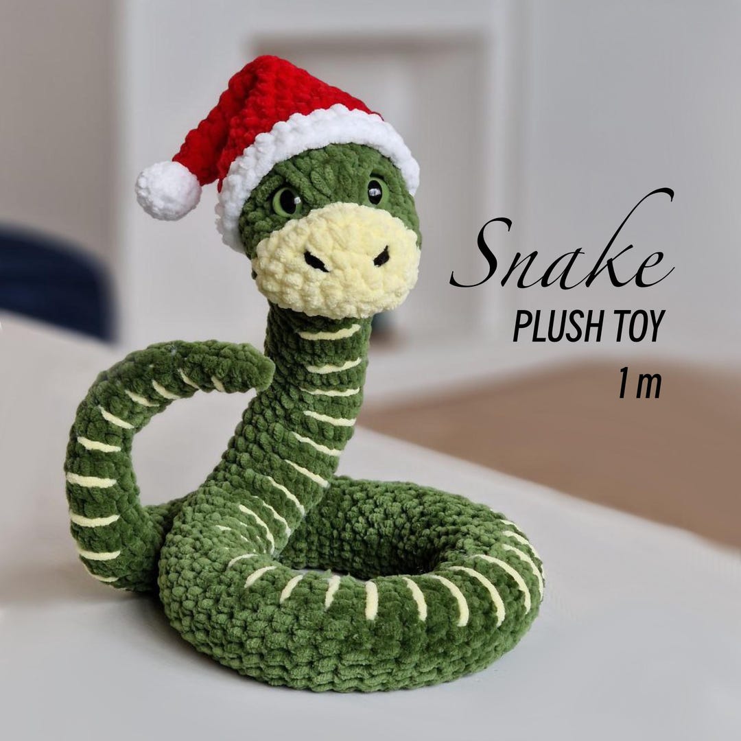 Plush Snake Toy, Amigurumi Toys, Christmas Gift, Snake Year, Snake ...