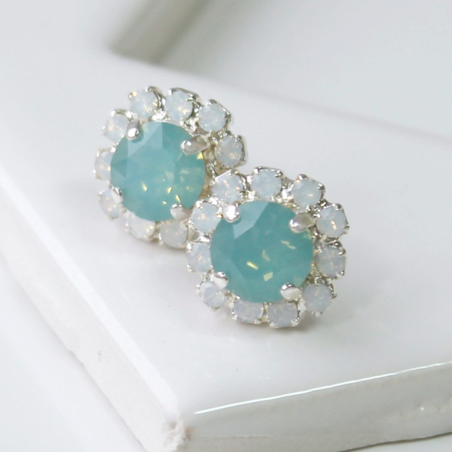 Pacific Opal Swarovski Crystals Framed With Opal Halo Crystals - Etsy