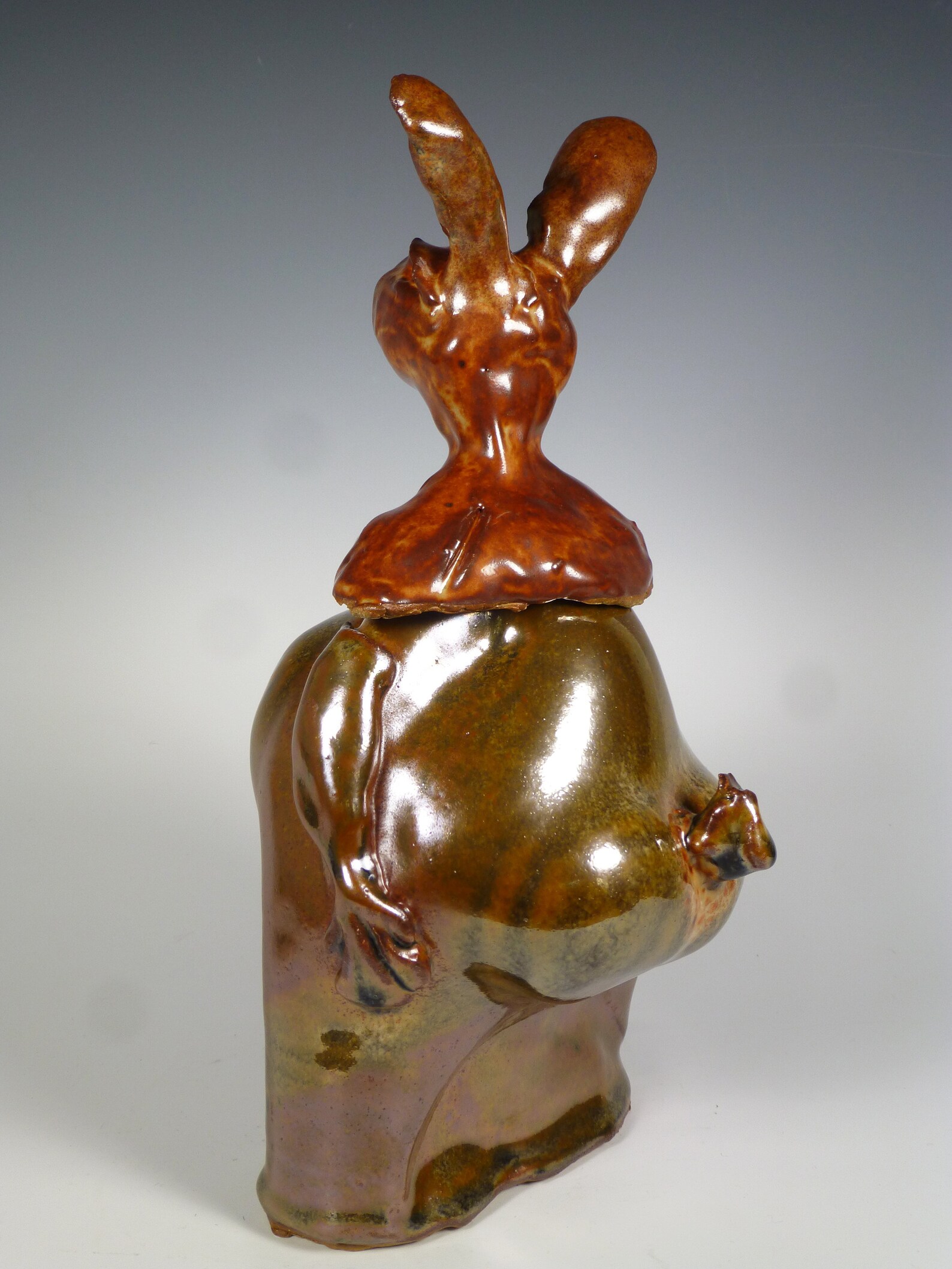 49 Rabbit Bunny Buddha Bunny Shino Animal 2-piece Sculpture 11” X 6”x 6 ...