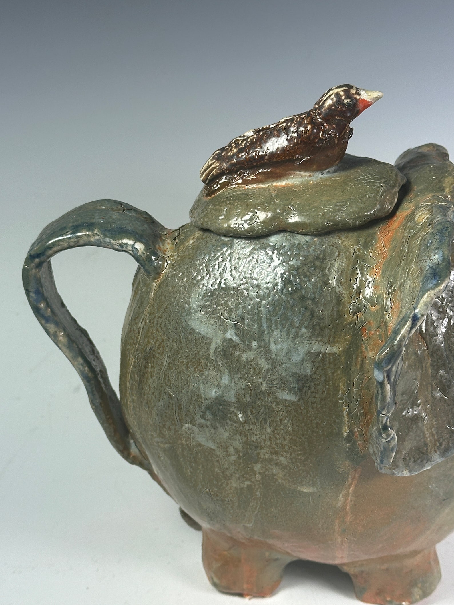 853 Elephant Teapot/pitcher Beverage Pourer With Oxpecker Lid Soda ...