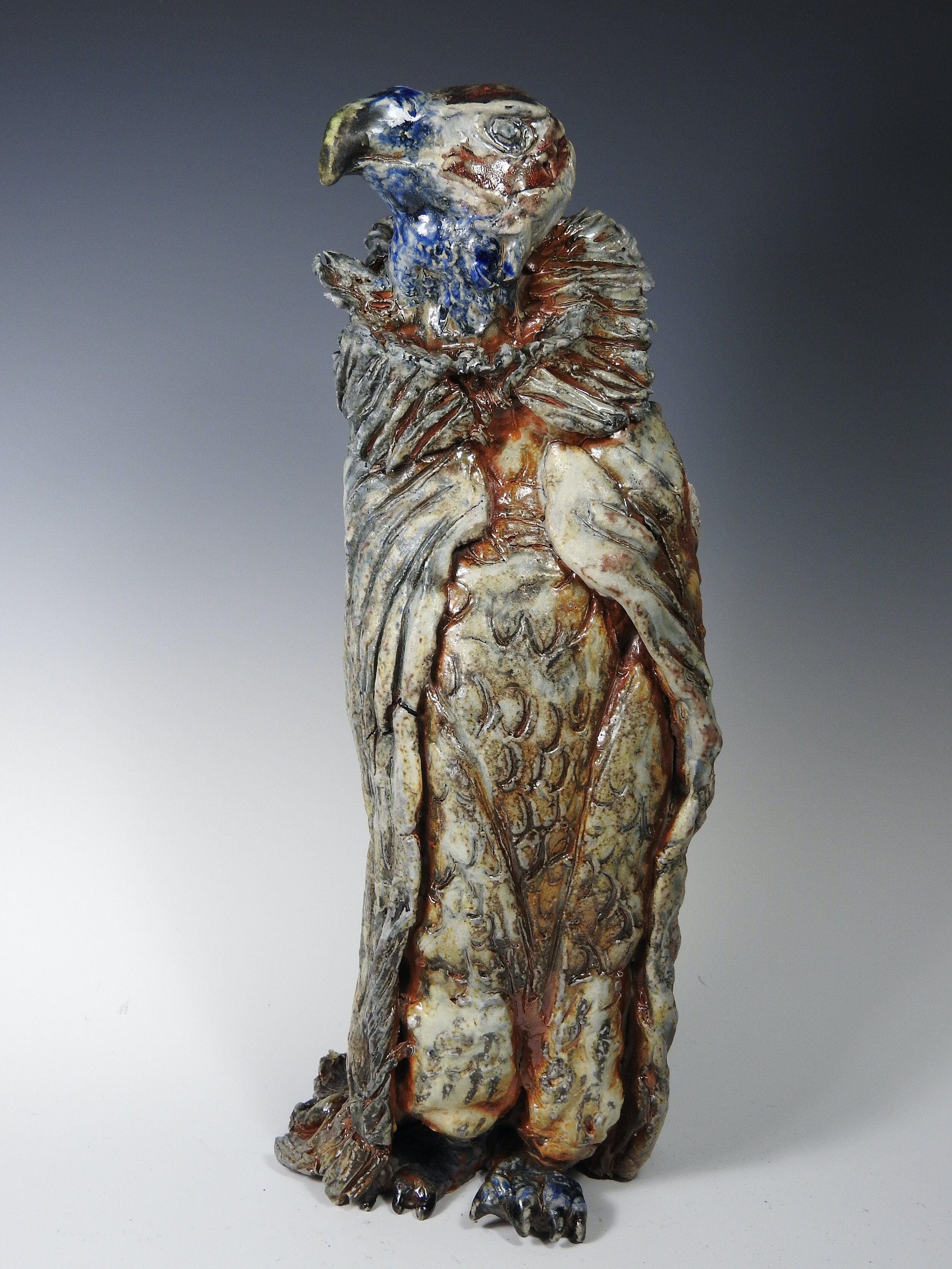 668 Lappet Faced Vulture Sculpture Art Object Bird Raptor Soda Fired ...
