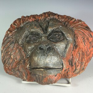 857 Orangutan Sculpture Clay Wall Hanging 7”x9”x3” - Etsy