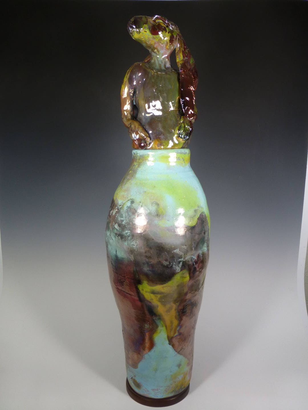 44 Rabbit Vase Bottle Raku Fine Art - Etsy