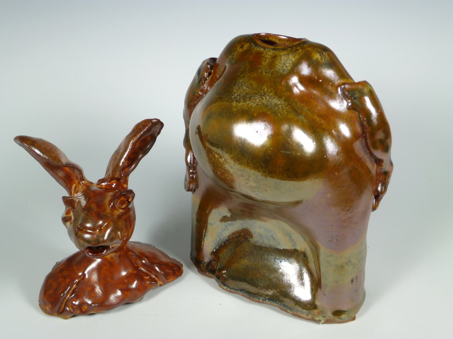 49 Rabbit Bunny Buddha Bunny Shino Animal 2-piece Sculpture - Etsy