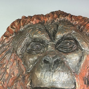 857 Orangutan Sculpture Clay Wall Hanging 7”x9”x3” - Etsy