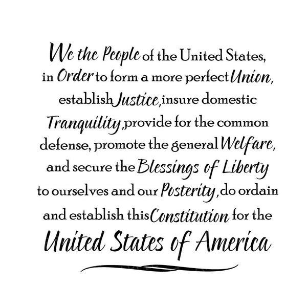 The Us Constitution Preamble Svg - Etsy