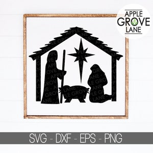 Nativity Svg - Manger Svg - Manger Scene Svg - Nativity Laser Cut File ...