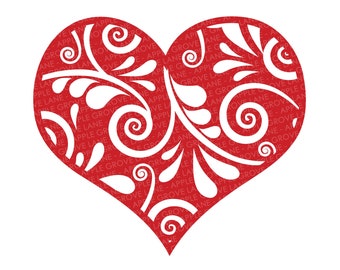 Fancy Heart Svg - Etsy
