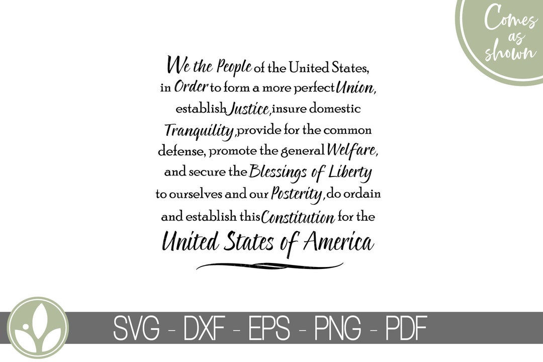 We the People Svg - Constitution Svg - Preamble Svg - US Constitution ...