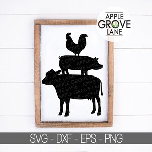 Stacked Animals Svg - Farm Animals Svg - Rooster Pig Cow Svg - Stacking ...