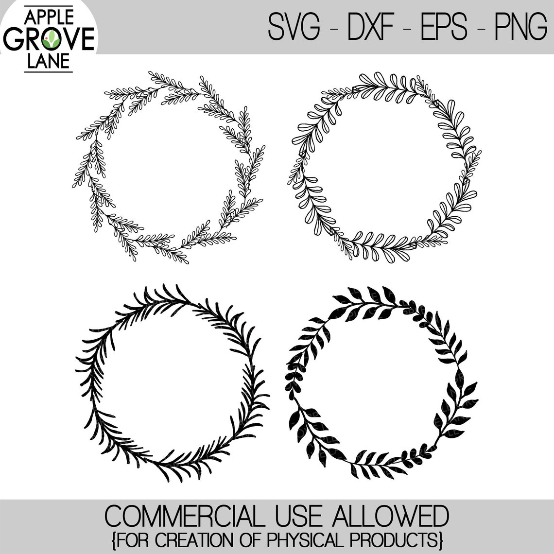 Hand Drawn Wreath SVG Bundle Laurel Wreath Svg Wreath Svg | Etsy