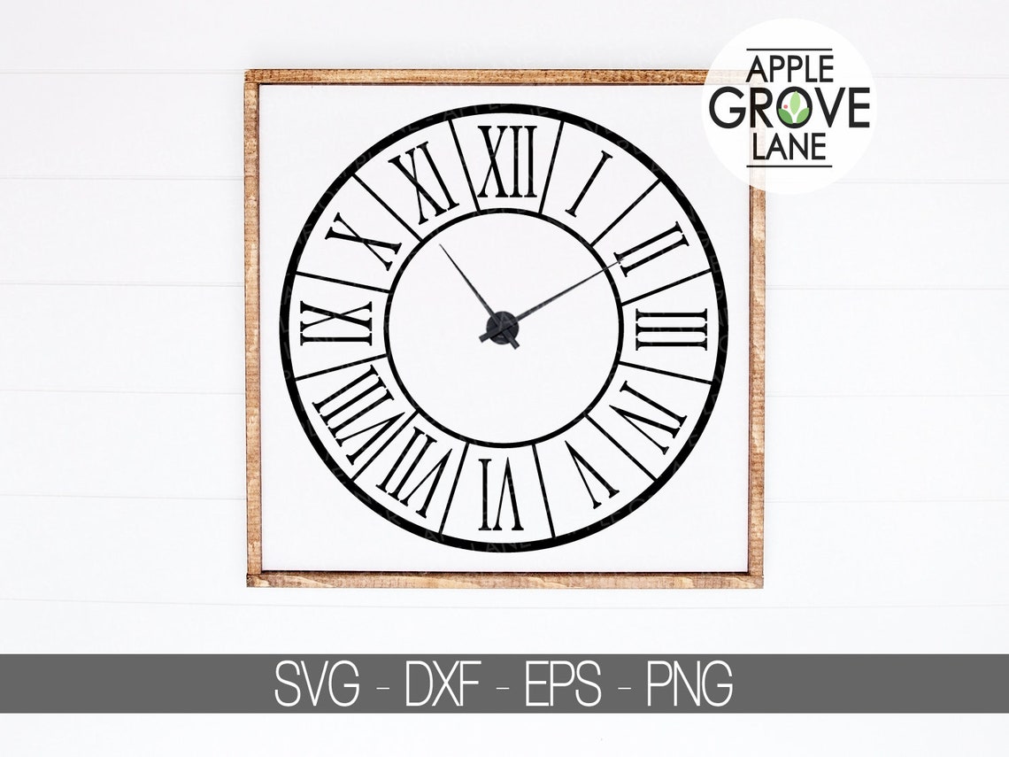 Clock Face Svg Clock Svg Svg Template Roman Numerals - Etsy