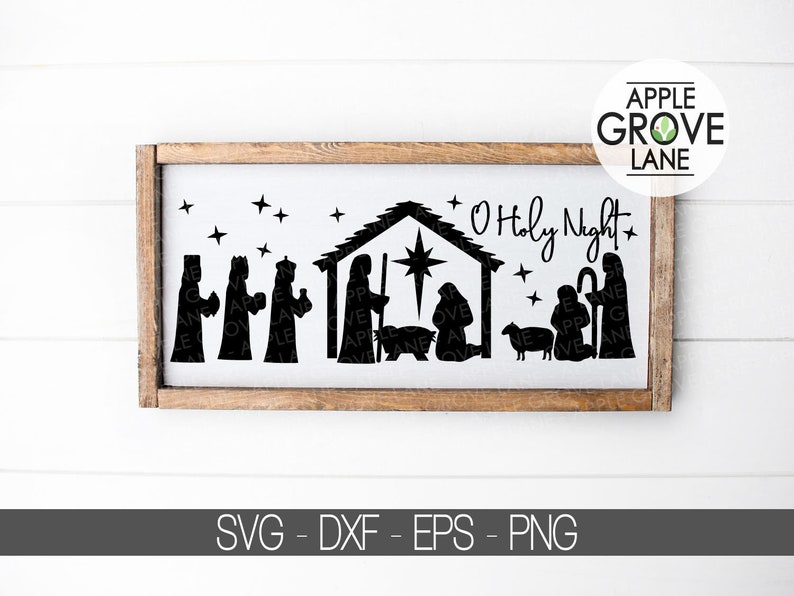 O Holy Night Svg Nativity SVG Manger Svg Stable SVG - Etsy