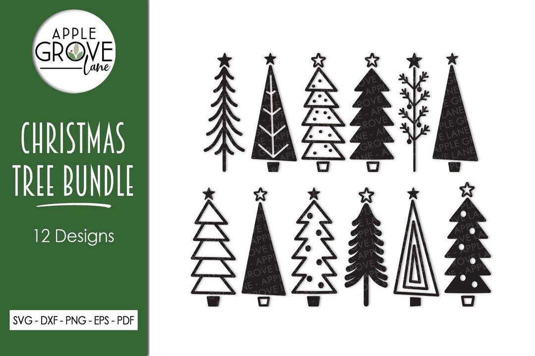 Ensemble Svg de sapin de Noël - Noël Svg - bâton de sapin de Noël Svg ...