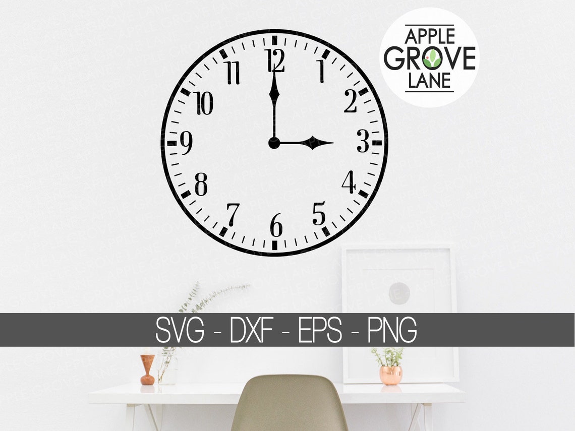 Clock Face Svg - Clock Svg - Clock Hands Svg - Clock Template - Roman ...