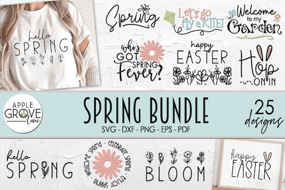 Spring Svg Bundle 25 Designs Spring Svg Easter Svg | Etsy