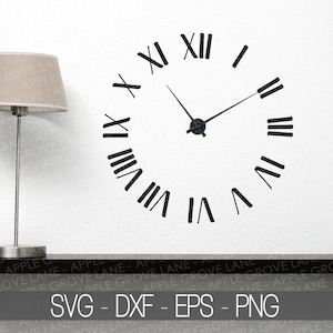 Clock Face Svg - Clock Svg - Clock Template - Roman Numerals Clock Svg ...