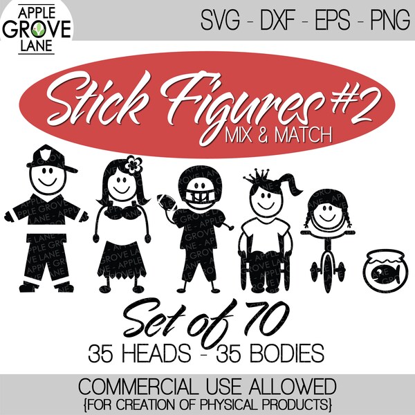 Stick Figure Clipart - Etsy