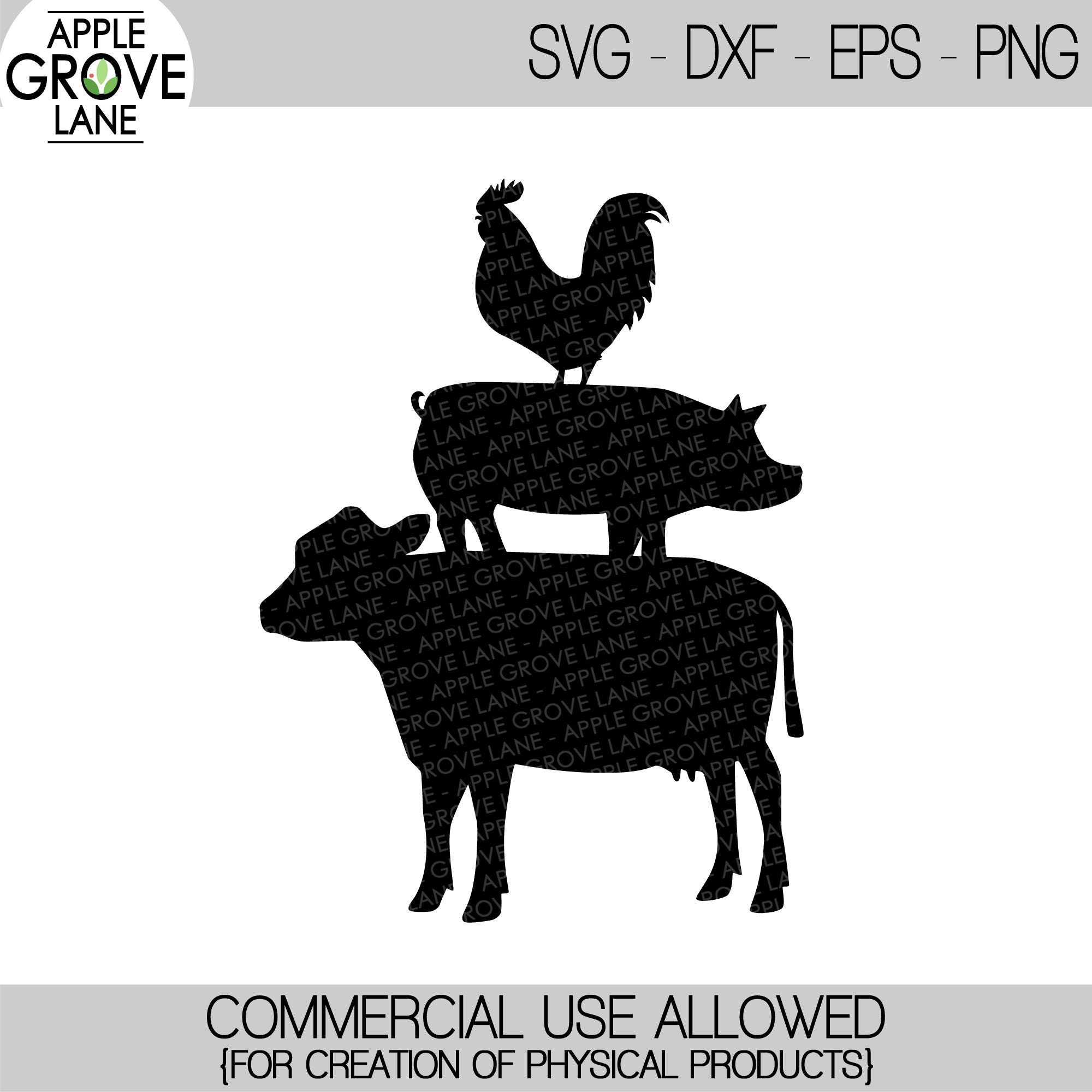 Stacked Animals Svg Farm Animals Svg Rooster Pig Cow Svg - Etsy Canada