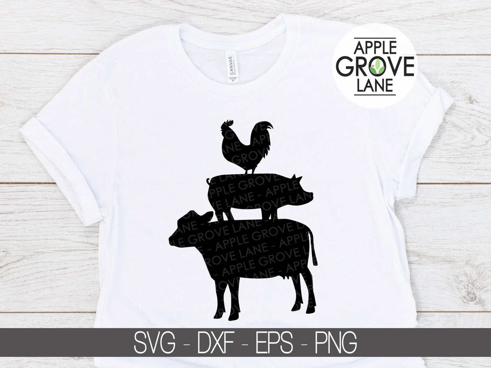 Stacked Animals Svg - Farm Animals Svg - Rooster Pig Cow Svg - Stacking ...