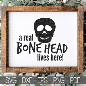 Skull Svg Halloween Svg Bonehead Lives Here Svg Skull Crossbones Svg ...