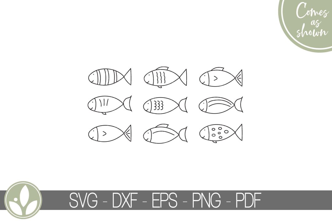 Fish Svg Bundle - Fish Outline Svg - Fishing Svg - Fish Svg - School of ...