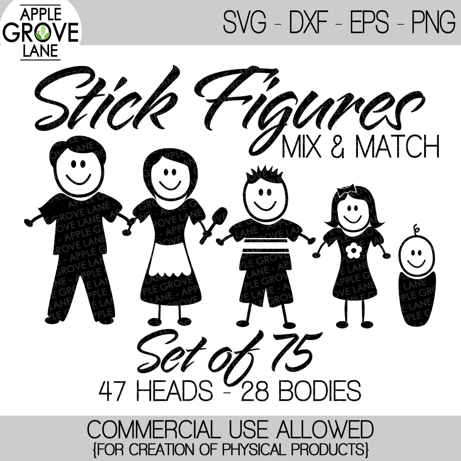 STICK FIGURE PEOPLE Svg Mix and Match Svg Cut Files Stick - Etsy Canada