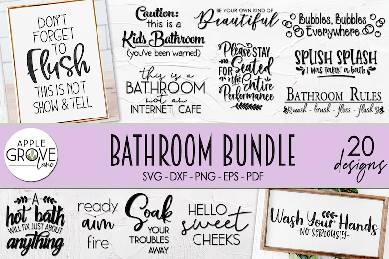 Bathroom Svg Bundle Bathroom SVG Bath Svg Bathroom Sign - Etsy