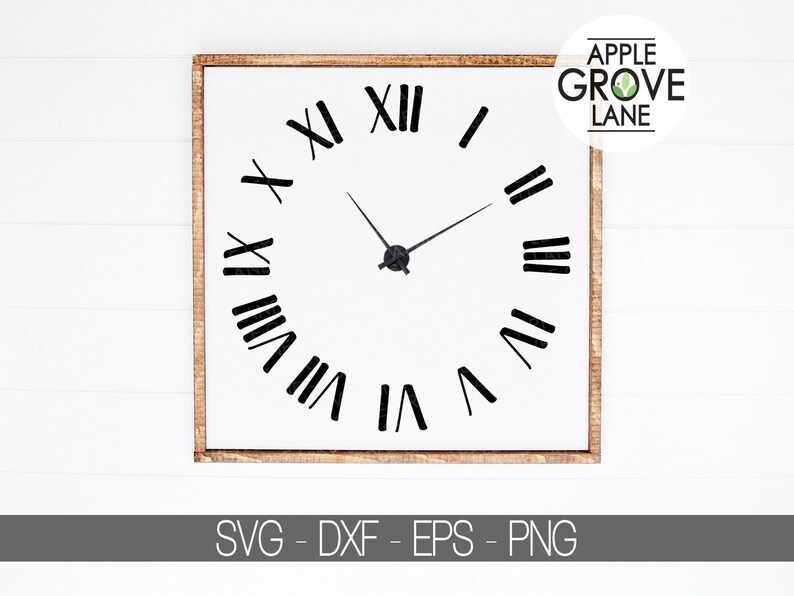 Roman Numerals Clock Svg Clock Stencil Clock Svg Svg Template Svg Eps ...