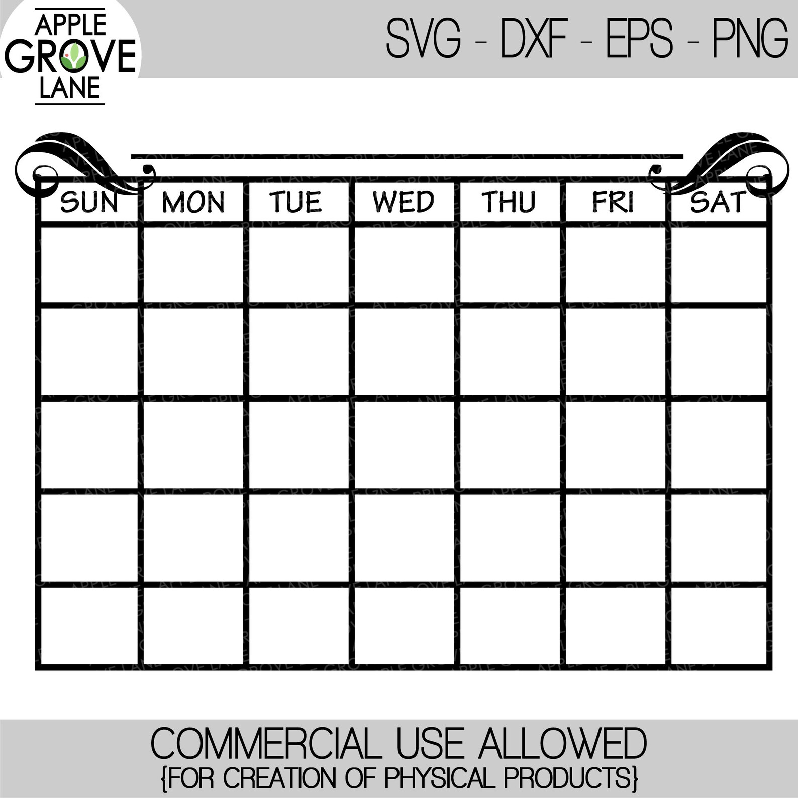 Blank Calendar Svg Monthly Calendar Svg Calendar Outline - Etsy Canada