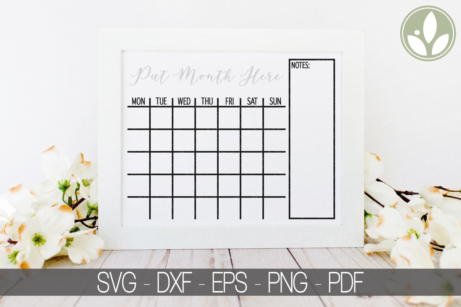 Monthly Calendar Svg Blank Calendar Svg Calendar Outline - Etsy