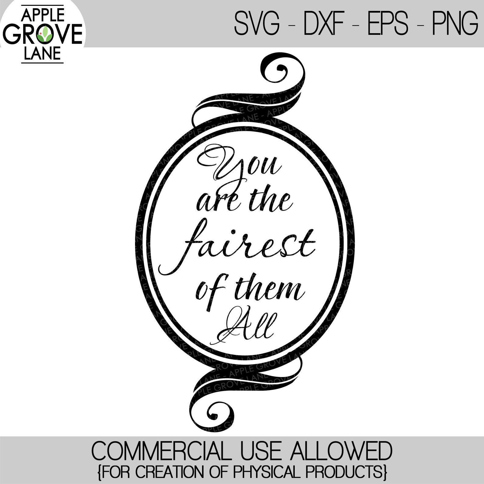 Fairest of Them All Svg Snow White Mirror Svg Princess Svg | Etsy