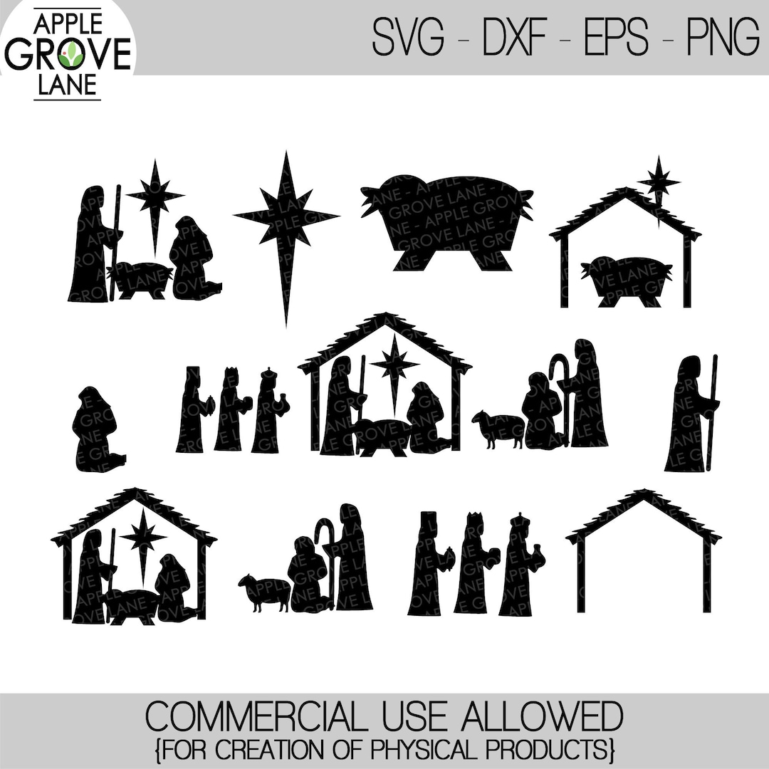 Krippe SVG Bundle Krippe svg stabiles SVG Weihnachten svg Krippe ...