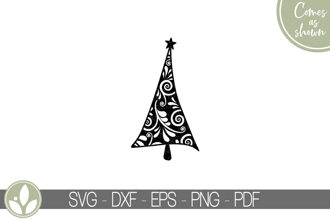 Christmas Tree Svg Swirly Tree Svg Fancy Christmas Tree Svg Swirl ...