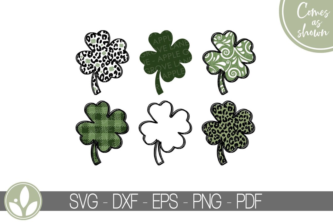 Shamrock Svg Bundle - Set of Shamrocks Svg - St Patrick Svg - St Patty ...