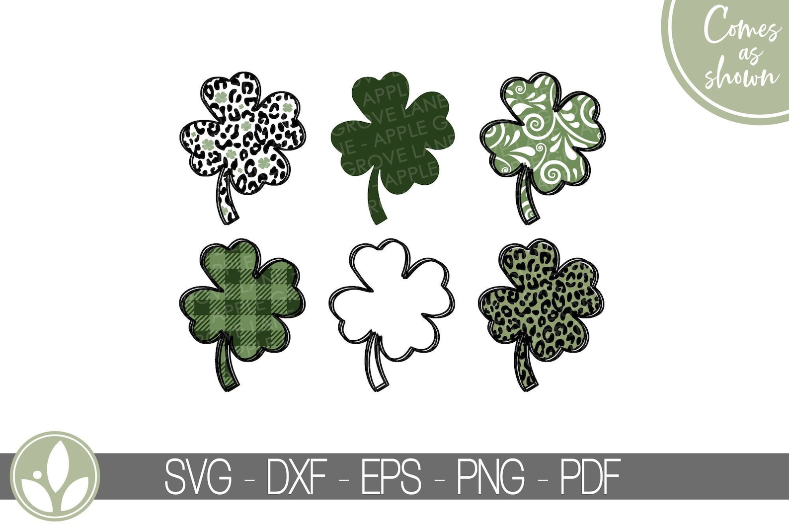 Shamrock Svg Bundle Set of Shamrocks Svg St Patrick Svg - Etsy