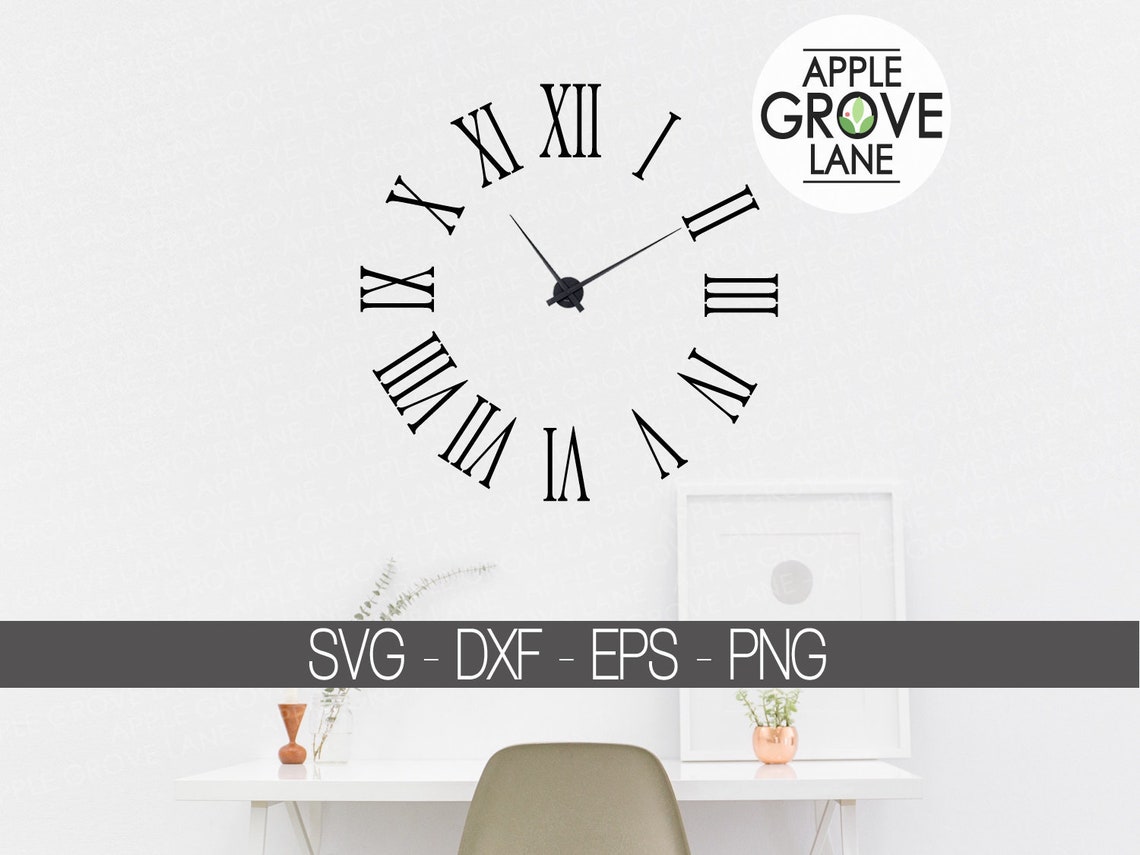 Clock Face Svg Clock Svg Svg Template Roman Numerals - Etsy
