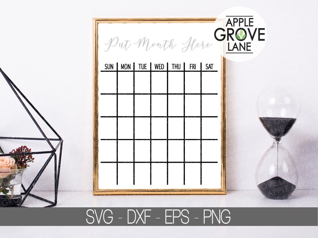 Calendar Outline Svg Blank Calendar Svg Monthly Calendar Svg Calendar ...